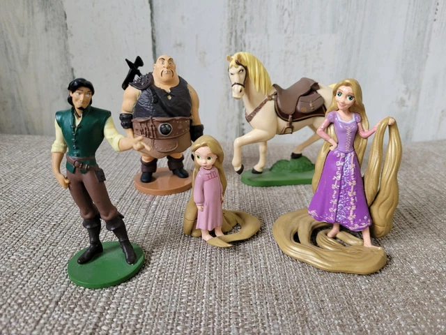 DISNEY TANGLED RAPUNZEL Action Figures Cake Topper Toy Play Set Flynn ...