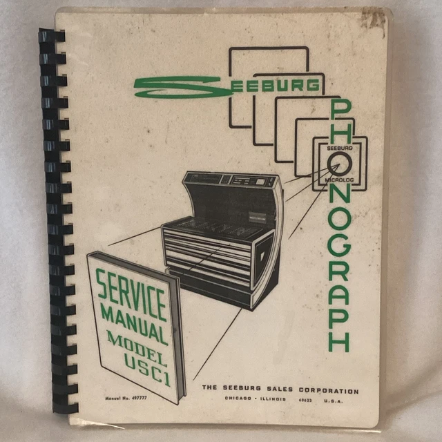VINTAGE SEEBURG PHONOGRAPH Service Manual Model USC1 Manual #497777 £39 ...