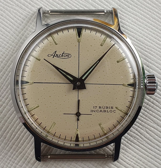 VINTAGE SWISS MANUAL Wind Wehrmachtswerk Arctos Cal. As 1130 All Steel ...