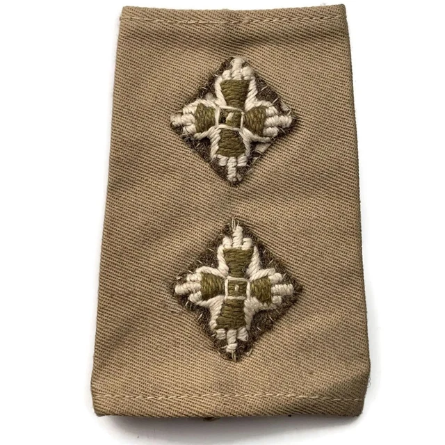 WW2 BRITISH OFFICERS Cloth Insignia SLIP-ON Epaulette Pips Rank ...