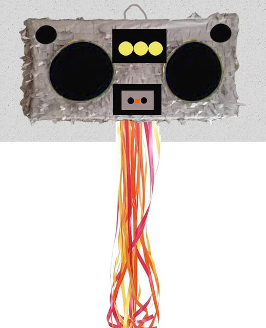 GHETTOBLASTER PINATA PIÑATA GHETTOBLASTER ZUGSCHNUR ODER HIT Geburtstag ...