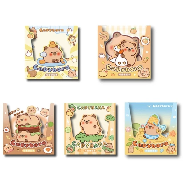 200 SHEETS/BOX KAWAII Capybara Notepad Cartoon Tearable Note Paper EUR ...