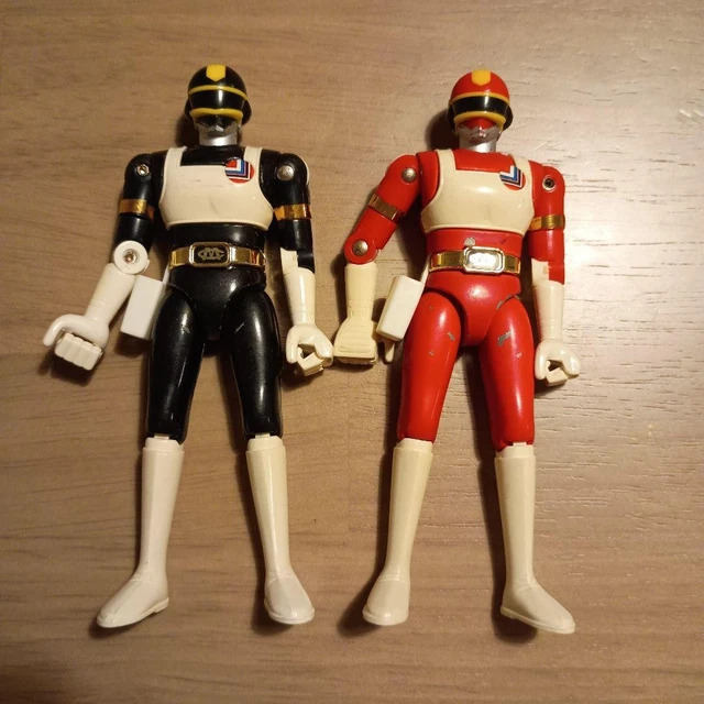 POWER RANGERS DENGEKI Sentai Changeman Chogokin Figure Red Black set ...