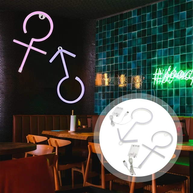6 PCS WALL Mounted Gender Logo Led Neon Light Led Neon Sign Decor ...