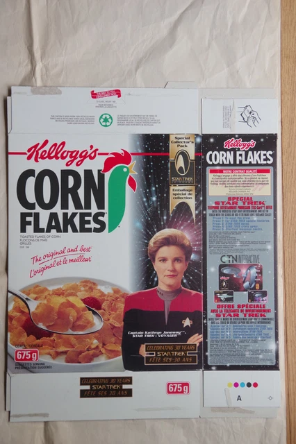 STAR TREK CORN Flakes Cereal Box, Captain Janeway, Star Trek: Voyager ...