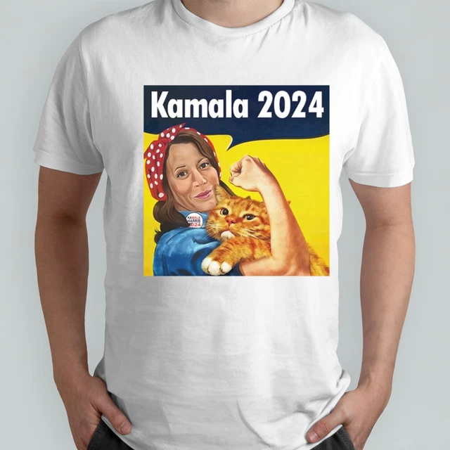 KAMALA HARRIS ROSIE The Riveter Hug Cat 2024 Shirt EUR 7,67 - PicClick FR