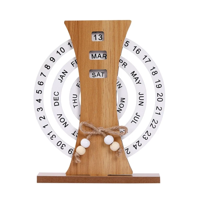 CALENDRIER PERPÉTUEL EN bois avec design créatif pour la maison et le ...
