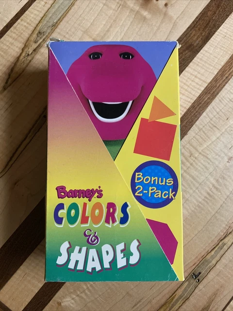 BARNEY COLORS AND Shapes (VHS 1997) 2 Tape Set Bonus WHITE TAPES VERY ...