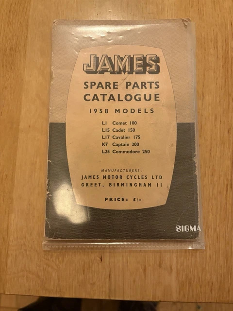 JAMES SPARE PARTS Catalogue 1958 Models Comet/Cadet/Cavalier/Captain ...