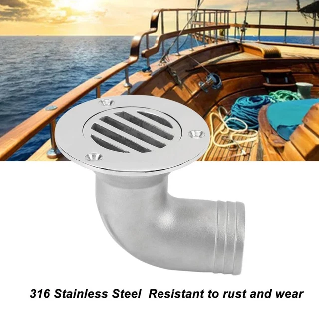 BOAT DECK DRAIN 90 Degree Elbow 316 Stainless Steel Split Floor Deck ...