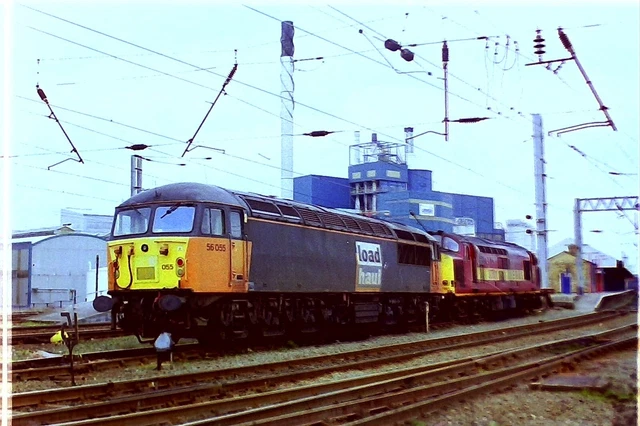 35MM RAILWAY COLOUR Negative Class 56 055 and 37 801 at Warrington £1. ...