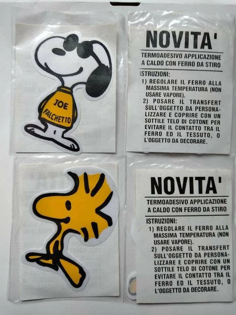 SNOOPY PEANUTS JOE Falchetto Stickers Termoadesivi Patch Lotto 4 Pz 80 ...