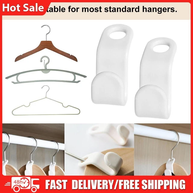 PLASTIC CLOTHES HANGER Connector Cascading Hook Space Saving Holder ...