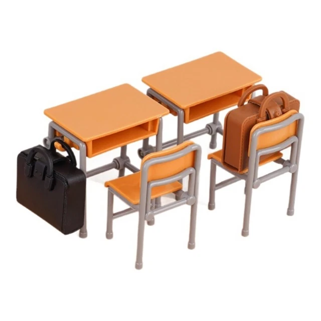 PLASTIC STUDY TABLE Model Furniture Educational Role Playing Accessory ...