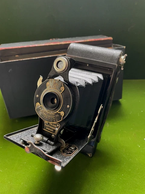 VINTAGE KODAK NO. 2C Folding Autographic Brownie Camera & Original Box ...