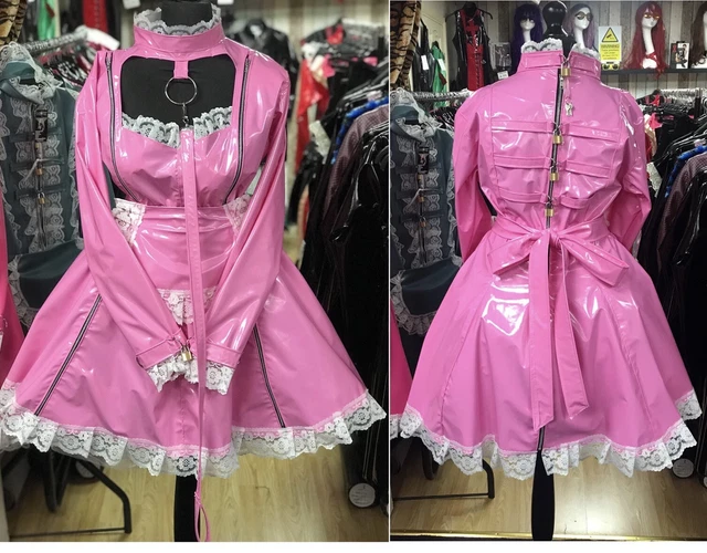 MISFITZ BARBIE PINK PVC lockable Sissy Maids outfit Size 18 TV TG Cross ...