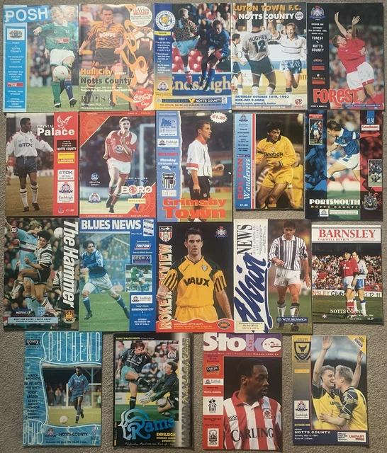NOTTS COUNTY FC 1993 1994 AWAY FOOTBALL PROGRAMME COLLECTION ...
