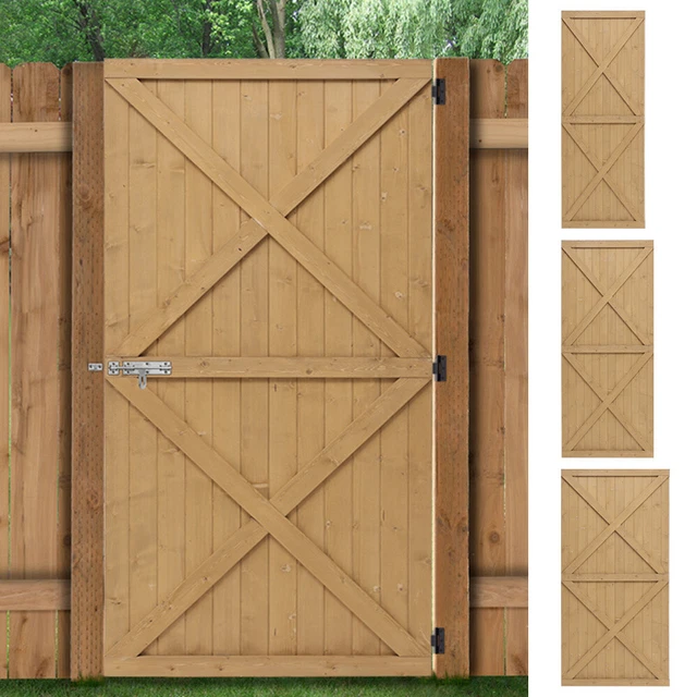 6FT TALL WOODEN Garden Gate Pedestrian Walkway Side Gates + Latch ...