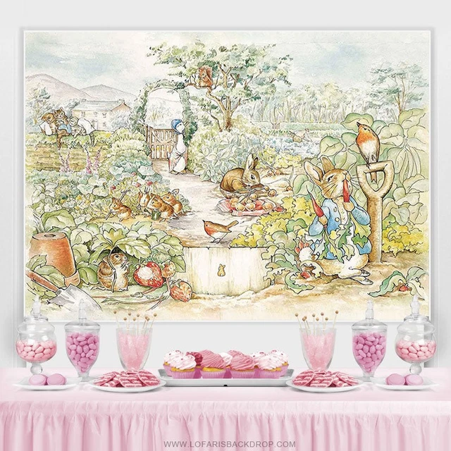 LIGHT GREEN FARM And Rabbit Birthday Party Backdrop $36.09 - PicClick AU