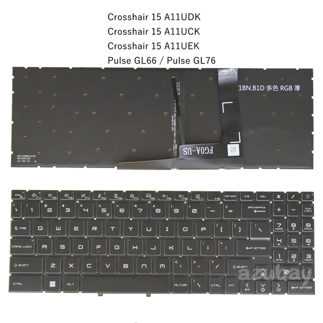 KEYBOARD FOR MSI Pulse GL66 GL76, Crosshair 15 A11UEK A11UCK A11UDK ...