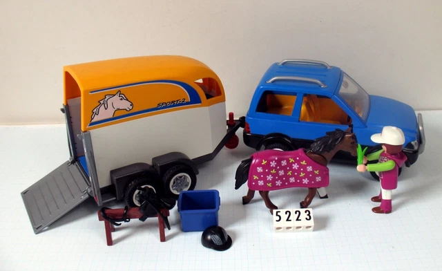 PLAYMOBIL COUNTRY RÉF 5223 - Voiture avec remorque et cheval EUR 15,00 ...