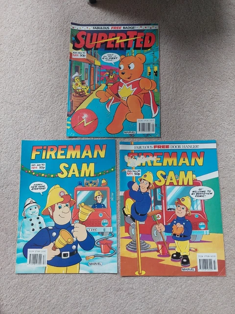 SUPER TED COMIC First Issue No 1 Excellent Condition Plus 2x Fireman ...
