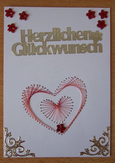 3D KARTE FADENGRAFIK. Glückwunschkarte Doppelkarte EUR 1,15 - PicClick DE