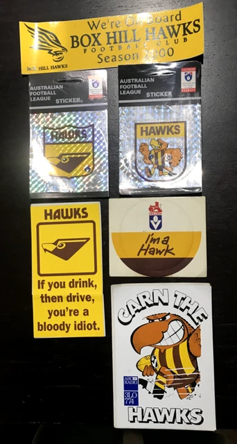 AFL VFL HAWTHORN Hawks Collectables Stickers X 6 Football Club $24.99 ...