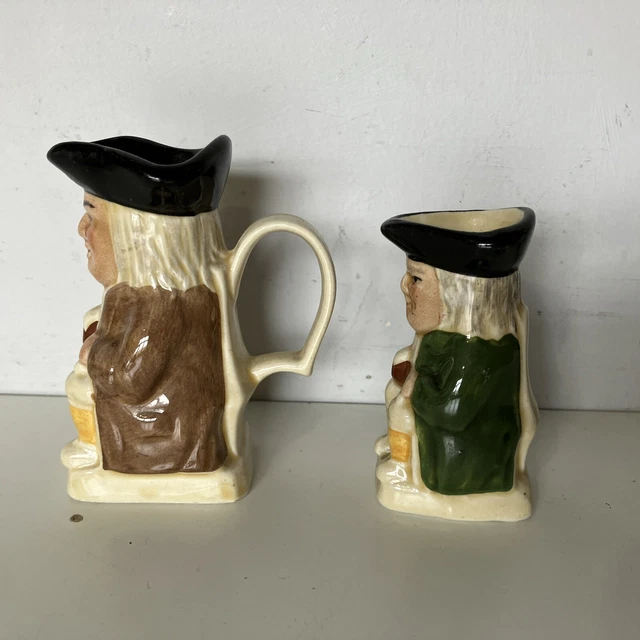 2 X VINTAGE Tony Wood Toby Jug Miniature Philpot Staffordshire Pottery ...