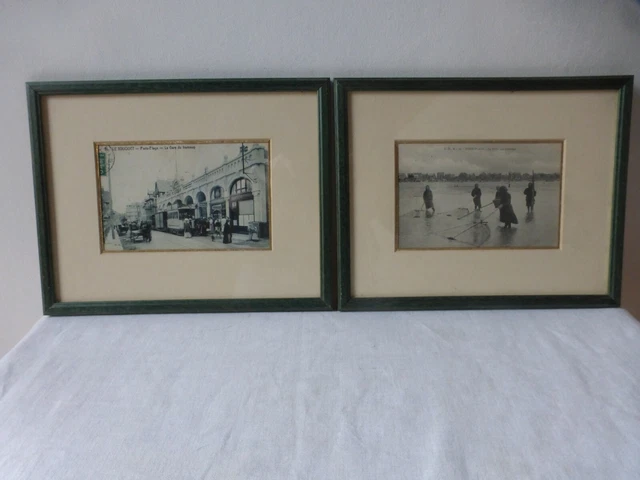 PAIRE CADRES AVEC cartes postales anciennes Le Touquet Paris-Plage ...