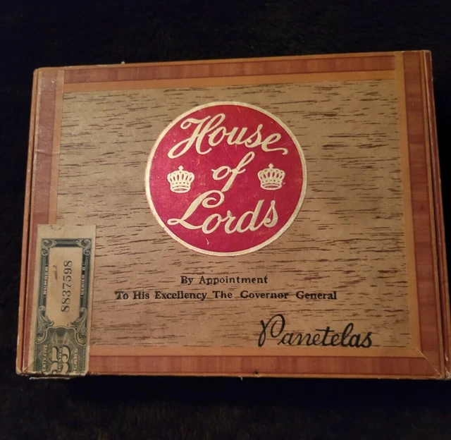 VINTAGE WOODEN-STYLE CIGAR Box House of Lords Imperial Tobacco Canada ...