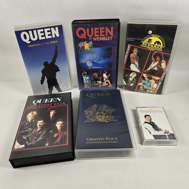 QUEEN VHS BUNDLE Lot Champions of the World Greatest Flix Wembley We ...