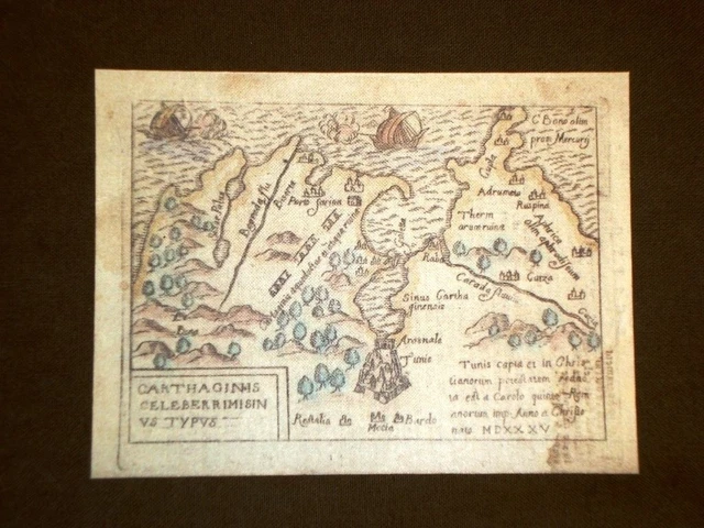 MAPPA CARTAGINE THEATRUM Orbis Terrarum 1724 Abraham Ortelius A.Ortelio ...