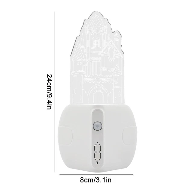 ACRYLIC CASTLE ATMOSPHERE Night Light Magnetic Adsorption Smart Motion ...