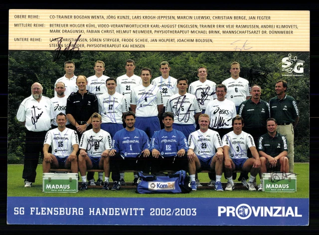 HANDBALL SG FLENSBURG Handewitt 2002-03 19 x Original Signiert + g ...