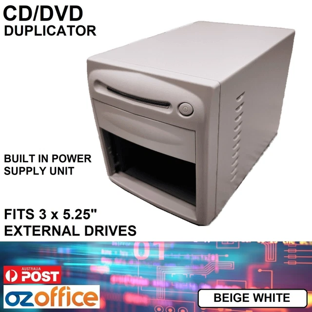 1 TO 1 CD DVD Duplicator Case Tower Beige 5.25" External Drive Case ...