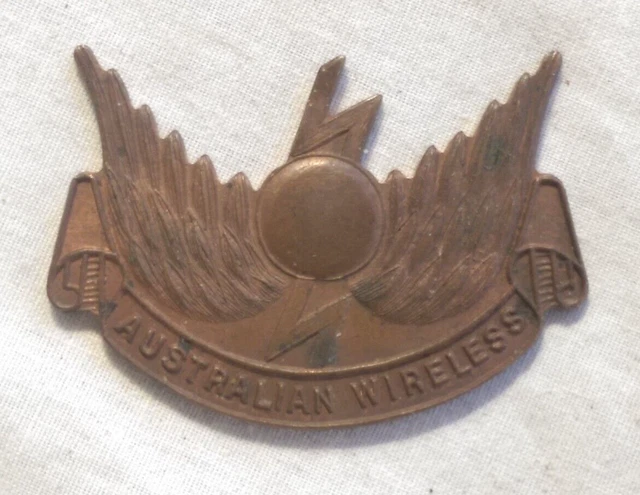 RARE WW1 AUSTRALIAN Wireless Squadron unofficial collar badge. AIF. EUR ...
