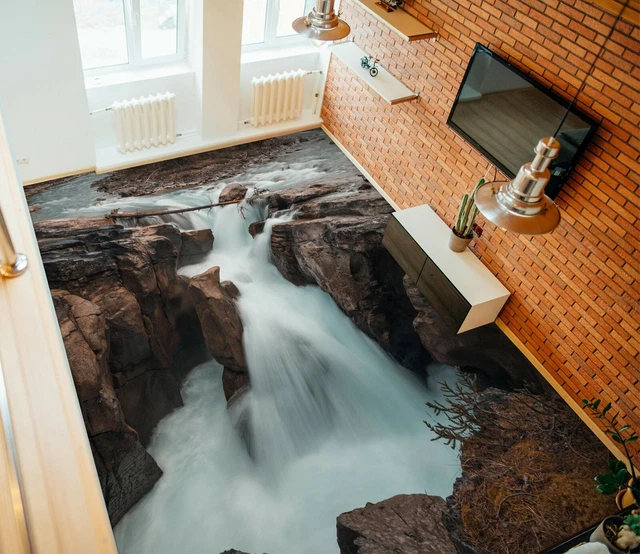 3D WHITE WATERFALL 3277 Floor WallPaper Murals Wall Print Decal AU Zoe ...