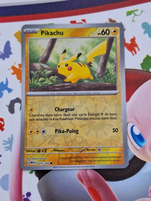 CARTE POKÉMON REVERSE Pikachu 025/165 MEW Ecarlate Violet Pokémon 151 ...