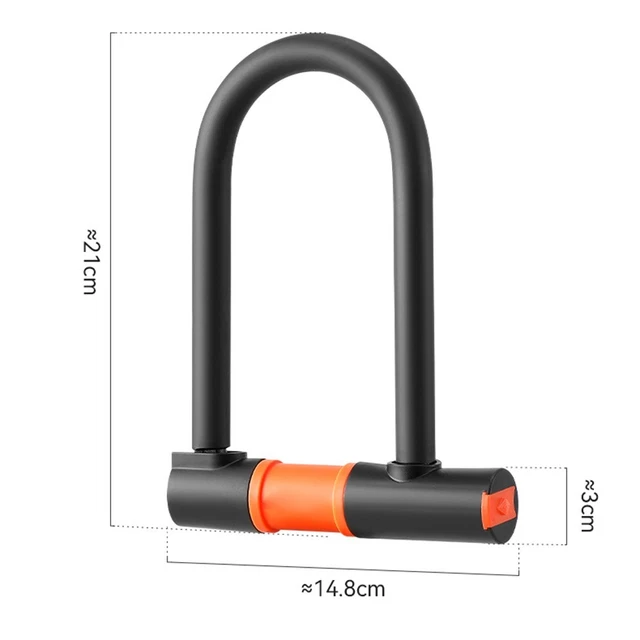 FLEXIBLE U SHAPED Lock for For mountain Bikes with 2 Keys and Extended ...
