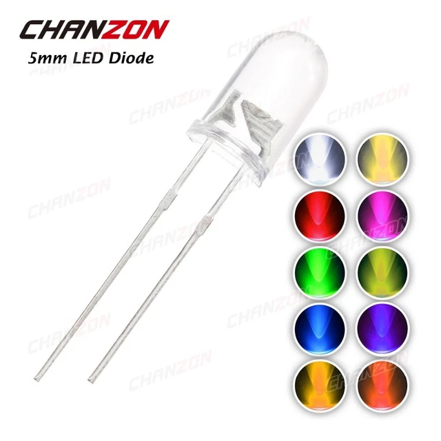 5MM LED DIODE superhell 30° 20mA Ultrahell 30° Blau Rot Grün Gelb ...