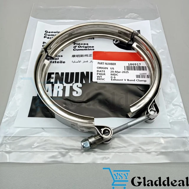 GENUINE TURBOCHARGER EXHAUST V Band Clamp for Cummins Turbo N855 186917 ...