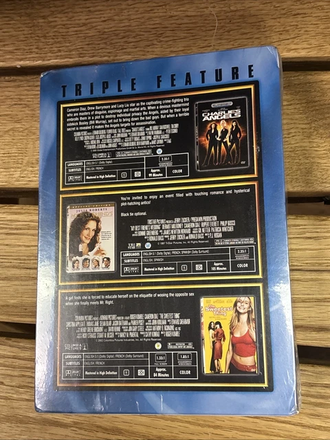 CHARLIE'S ANGELS/MY BEST Friend's Wedding/The Sweetest Thing DVD Triple ...