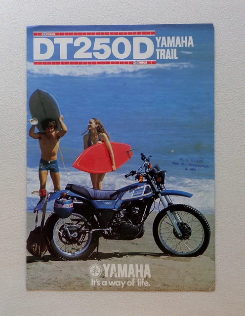GENUINE YAMAHA DT250D Trail Bike Sales Brochure (1977) $15.00 - PicClick AU
