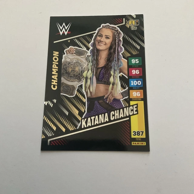 PANINI WWE THEN Now forever together Katana Chance Champion No 387 Mint ...