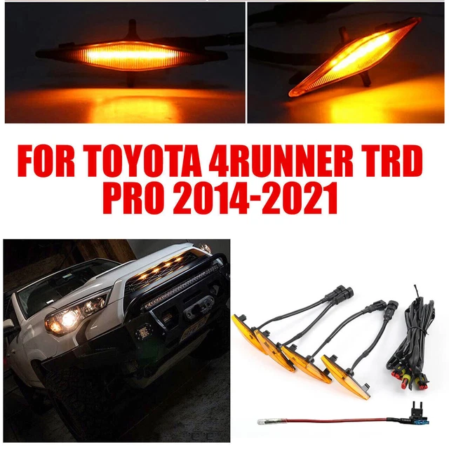 CAR AMBER LENS Front Grille DRL Running LED Lights For Toyota 4Runner ...