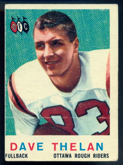 1959 TOPPS CFL Football #58 Dave Thelan Ex Rc Ottawa Rough Riders Miami ...
