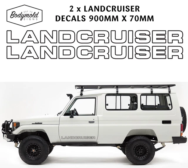 TOYOTA &LANDCRUISER'' DECALS in an outline style 2 per order 900mm x ...