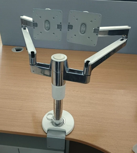 HUMANSCALE DUAL MONITOR Arm Desk Mount Stand with 2 Vesa plates and ...