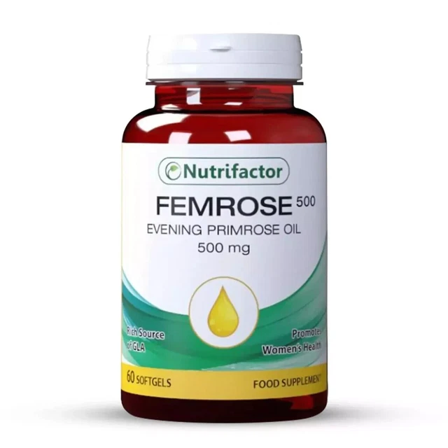 EVENING PRIMROSE OIL 500mg 60 Capsules GLA 9% Omega 6 Vitamin E - Nutri ...